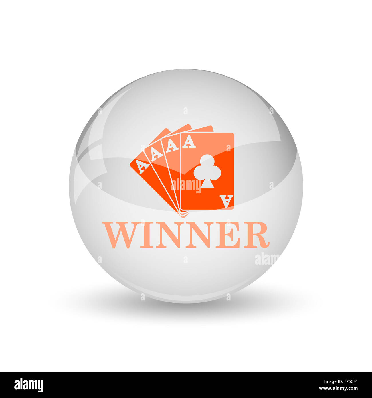 Poker winner icon. Internet button on white background Stock Photo - Alamy
