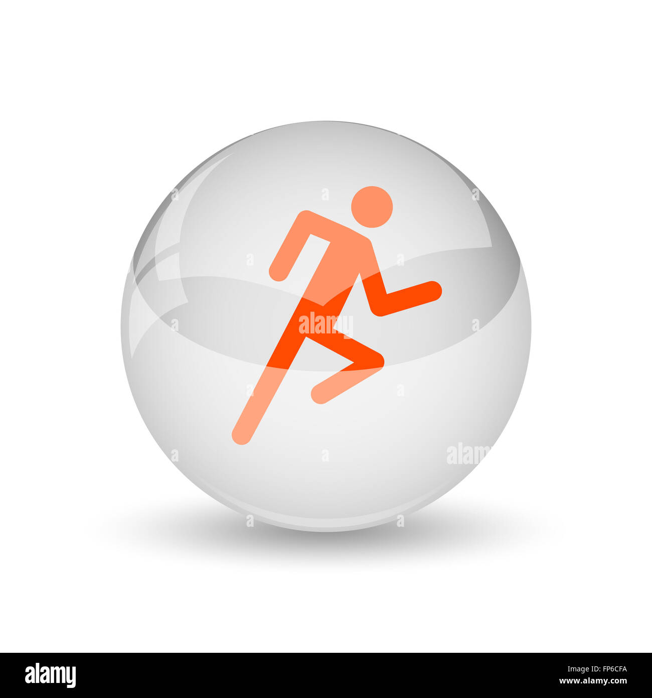 Running man icon. Internet button on white background Stock Photo - Alamy
