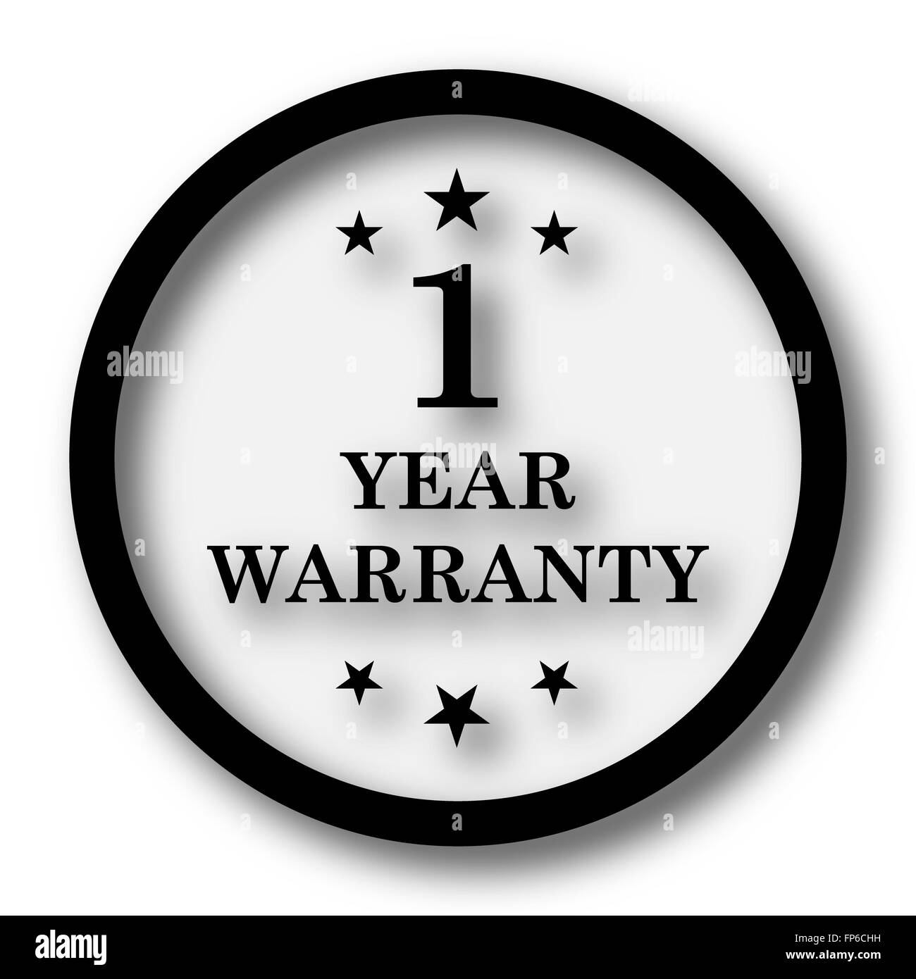 1 year warranty icon. Internet button on white background Stock Photo ...