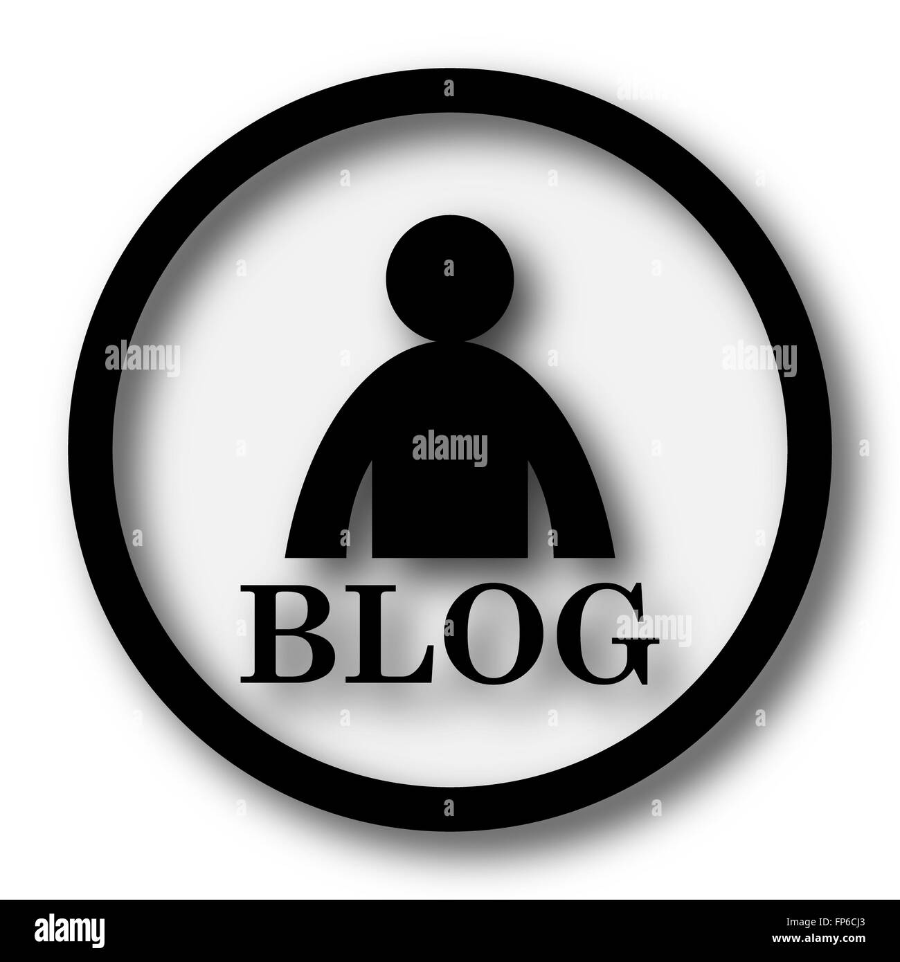 Blog icon. Internet button on white background Stock Photo - Alamy