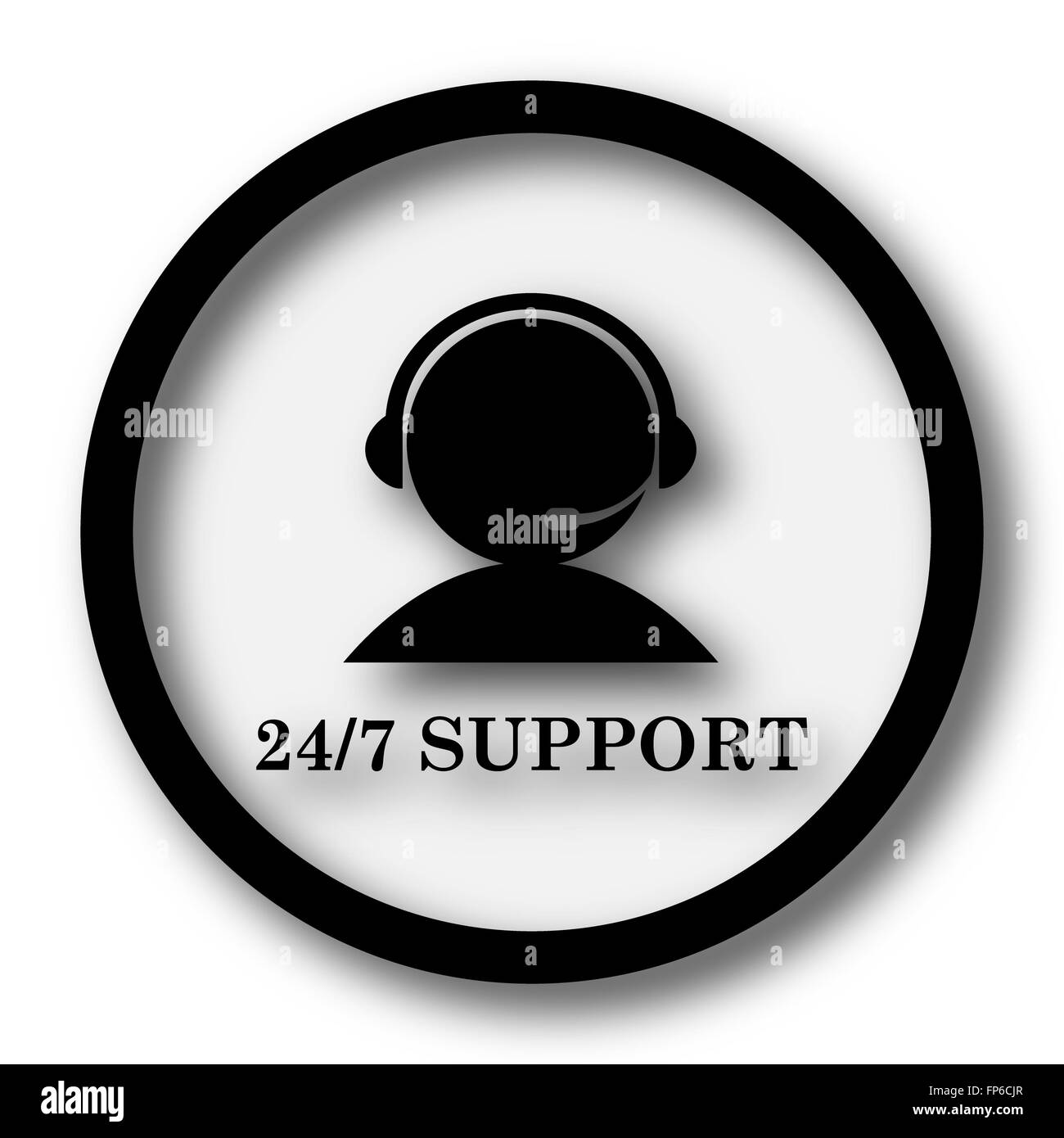 24-7 Support icon. Internet button on white background Stock Photo - Alamy