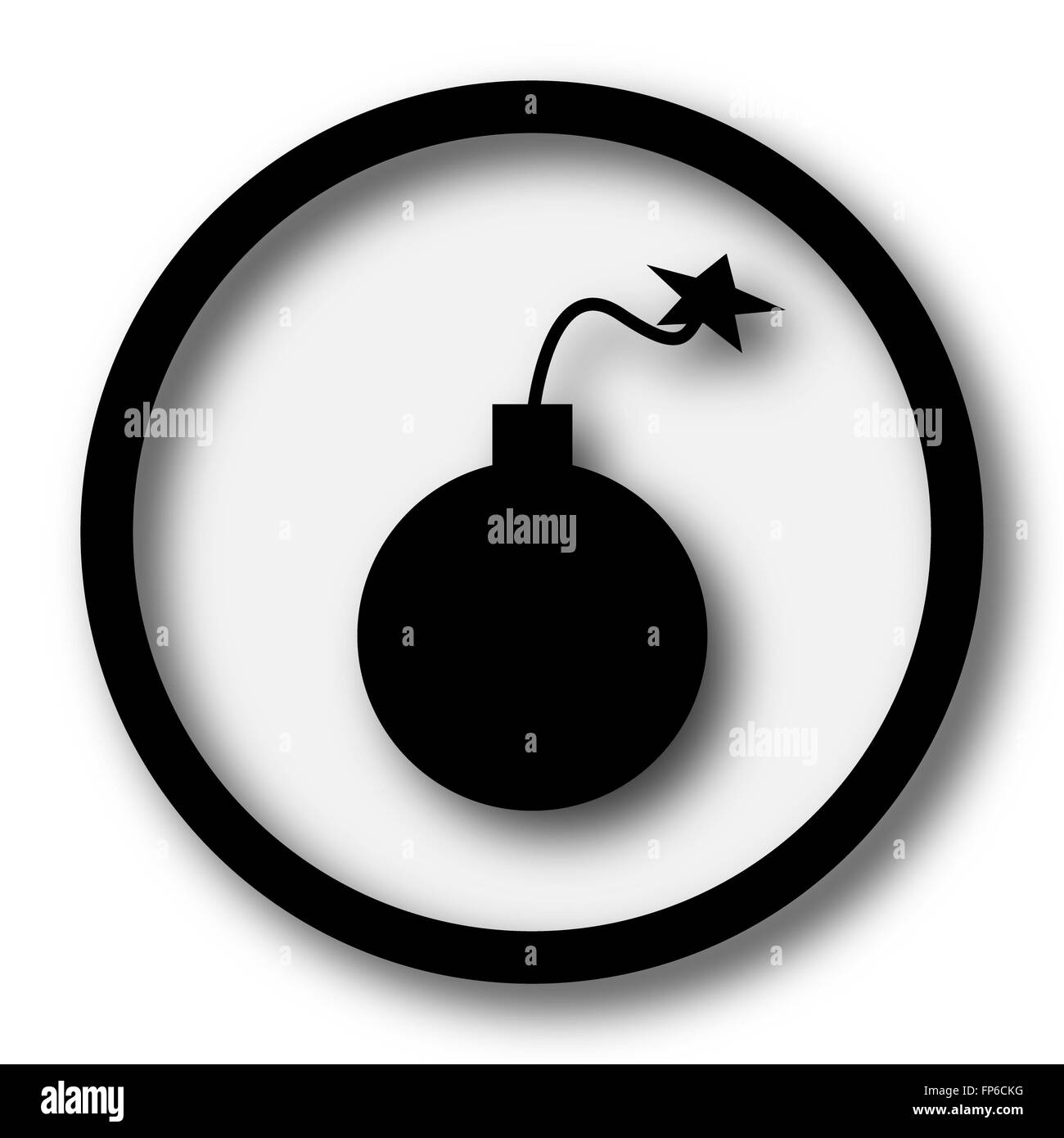 Bomb icon. Internet button on white background Stock Photo - Alamy