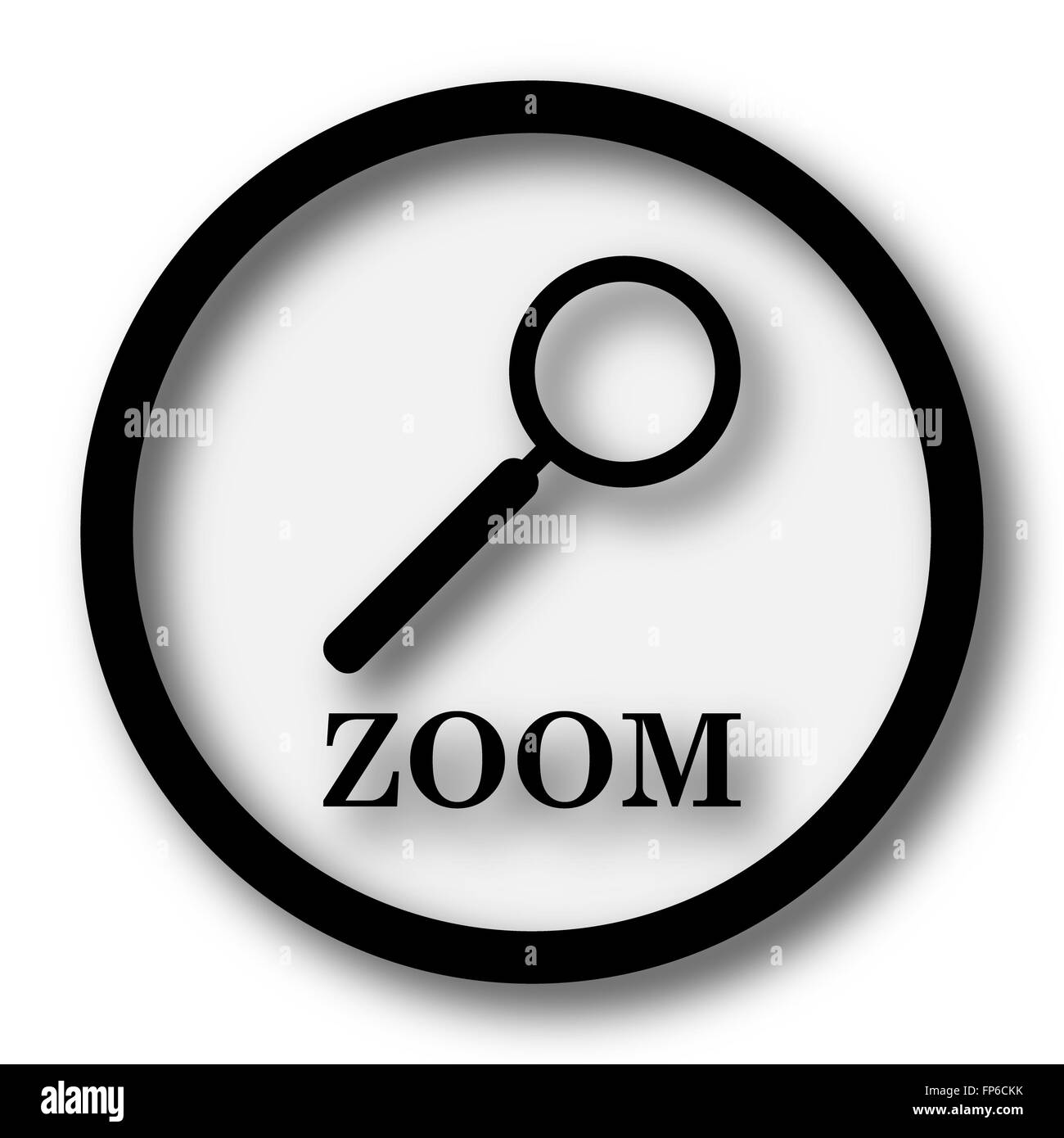 Zoom with loupe icon. Internet button on white background Stock Photo ...