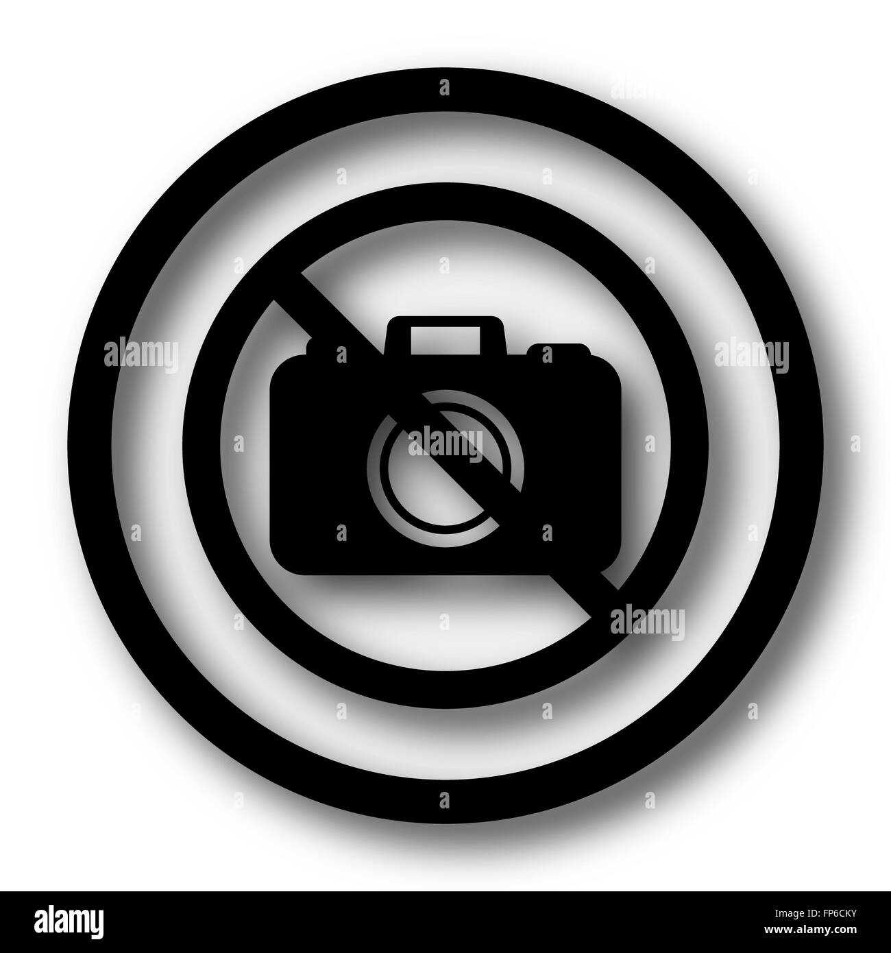 Forbidden camera icon. Internet button on white background Stock Photo ...