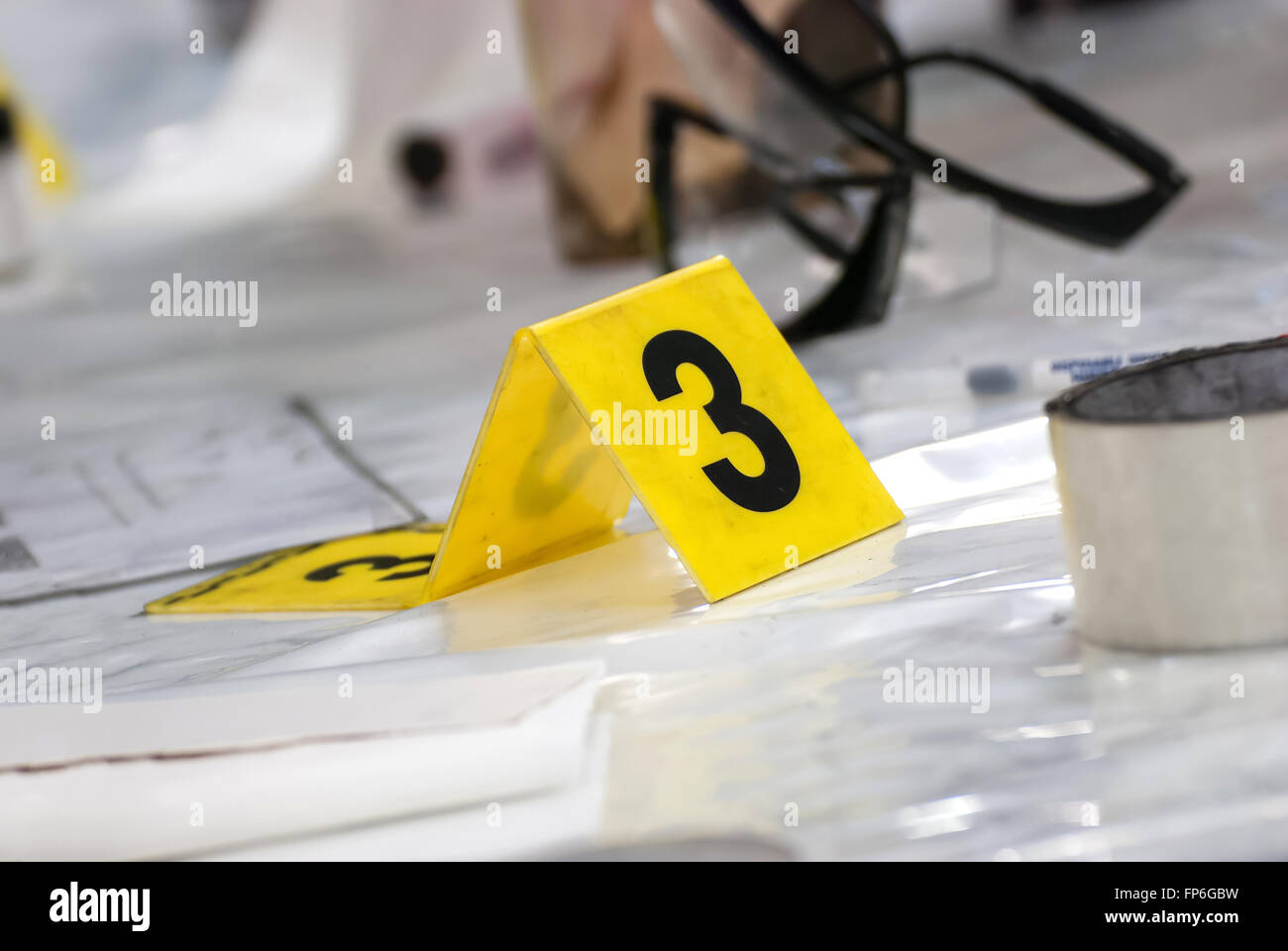 Murder crime scene markers hi-res stock photography and images - Alamy