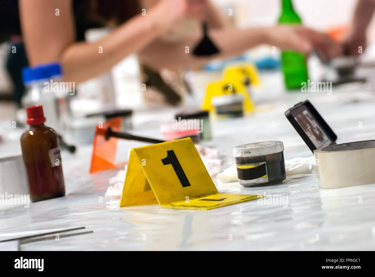 Marker of Crime Scene Stock Photo - Alamy