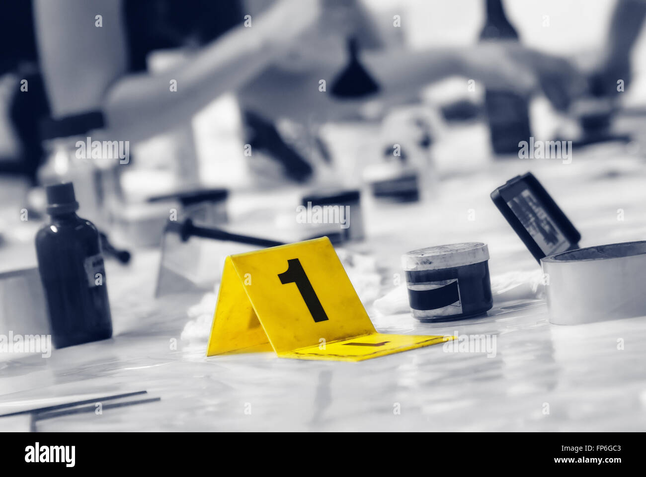 Isolated Marker of Crime Scene Stock Photo - Alamy