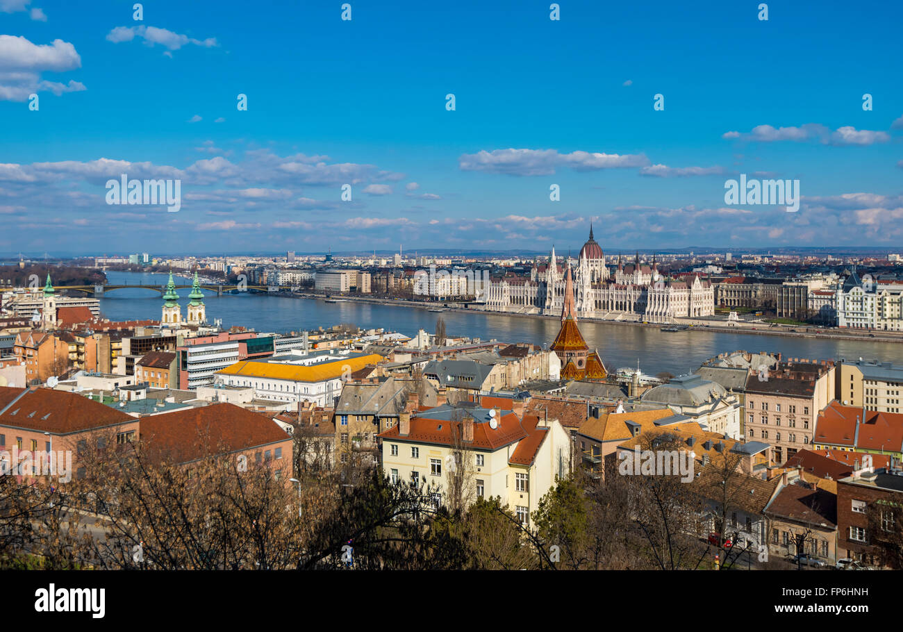 Budapest view from Fisherman's Bastion Stock Photo - Alamy