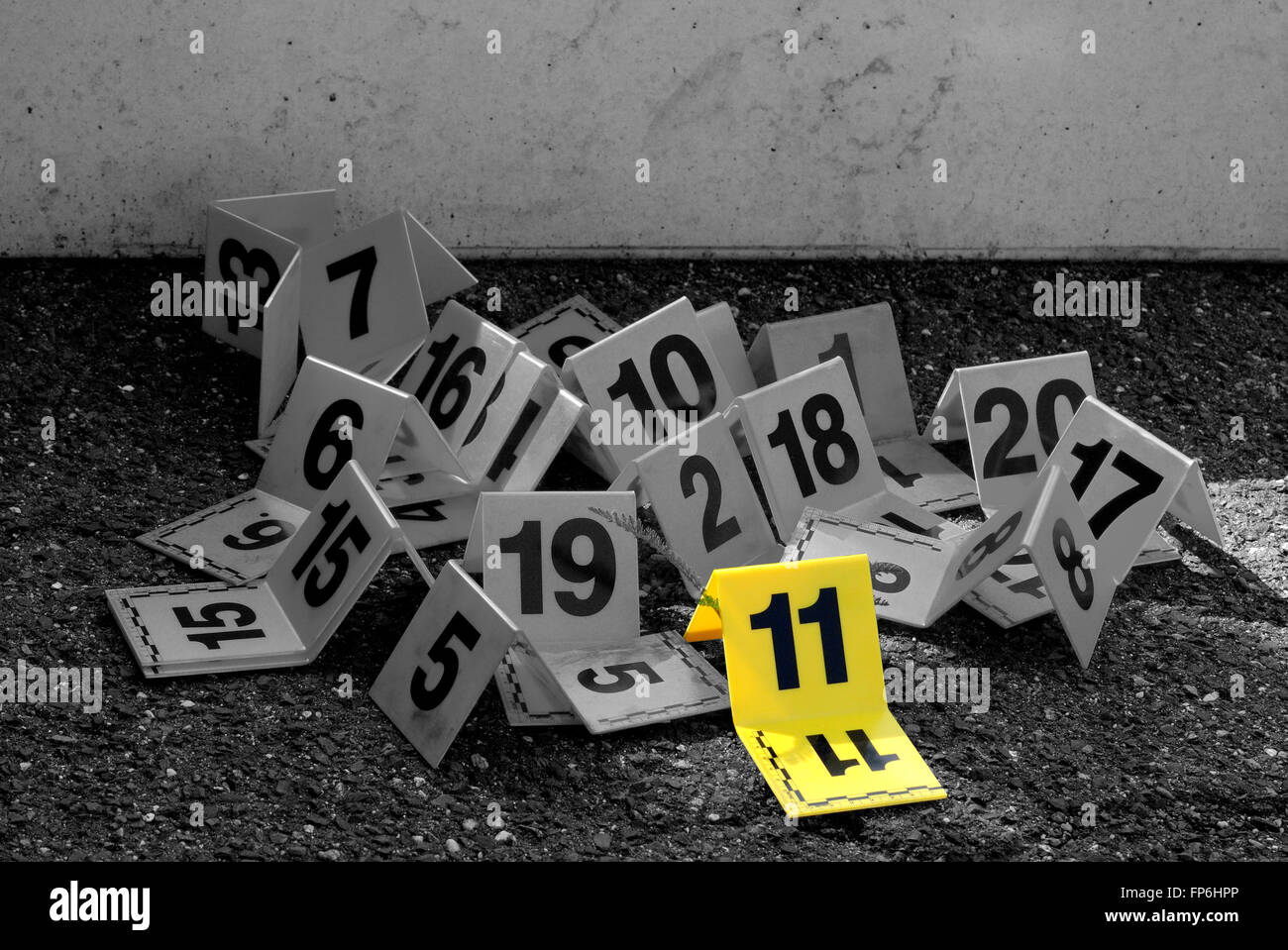 Crime scene evidence markers hi-res stock photography and images - Alamy