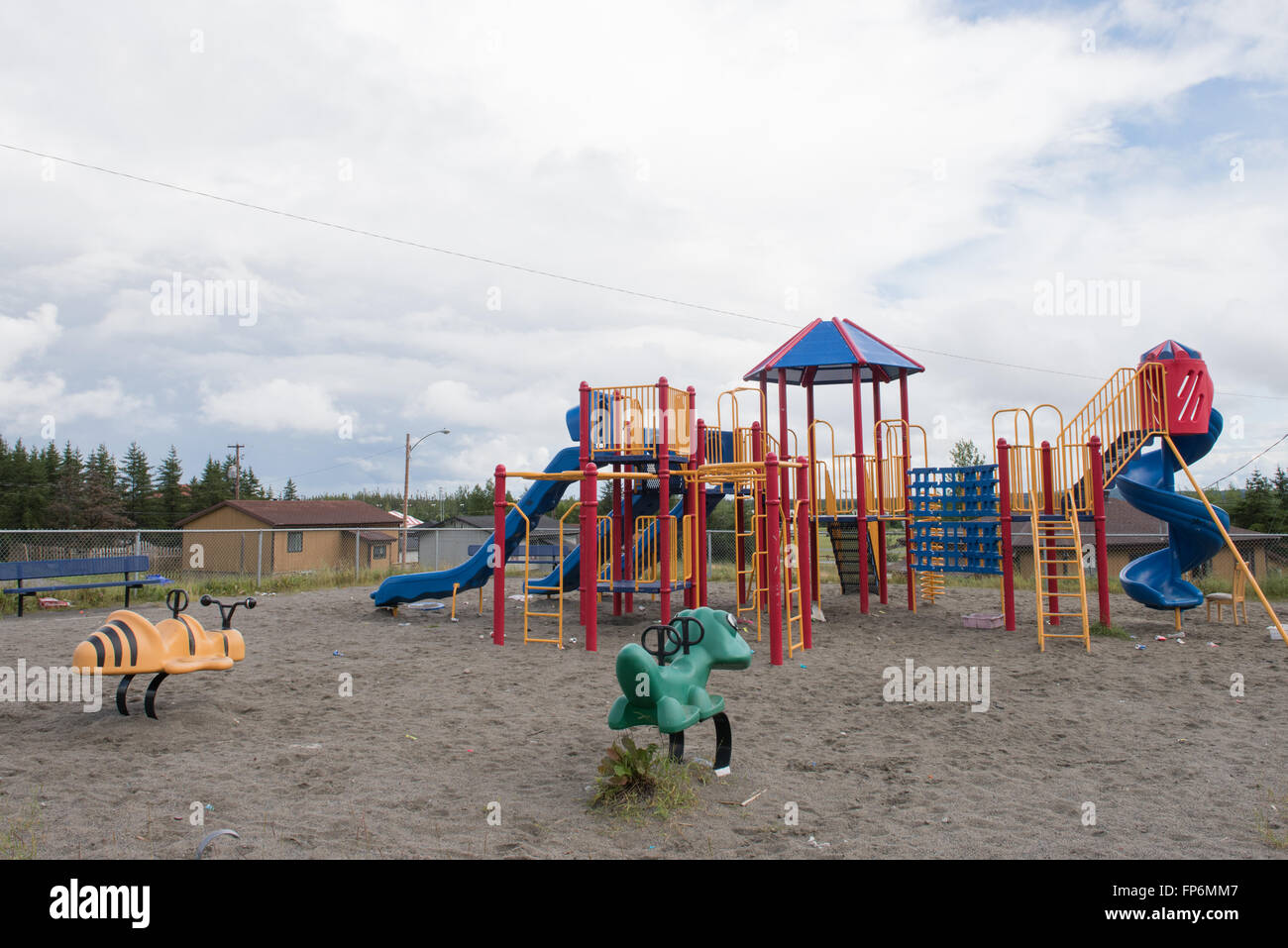 Playground Cree community of Ouje-Bougoumou Northern Quebec Canada ...