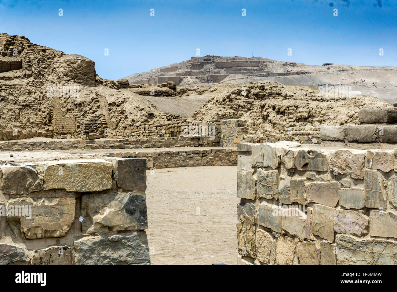 Peru. Lima. Archaeological site of Pachacamac. Ychsma pyramid (200 ...