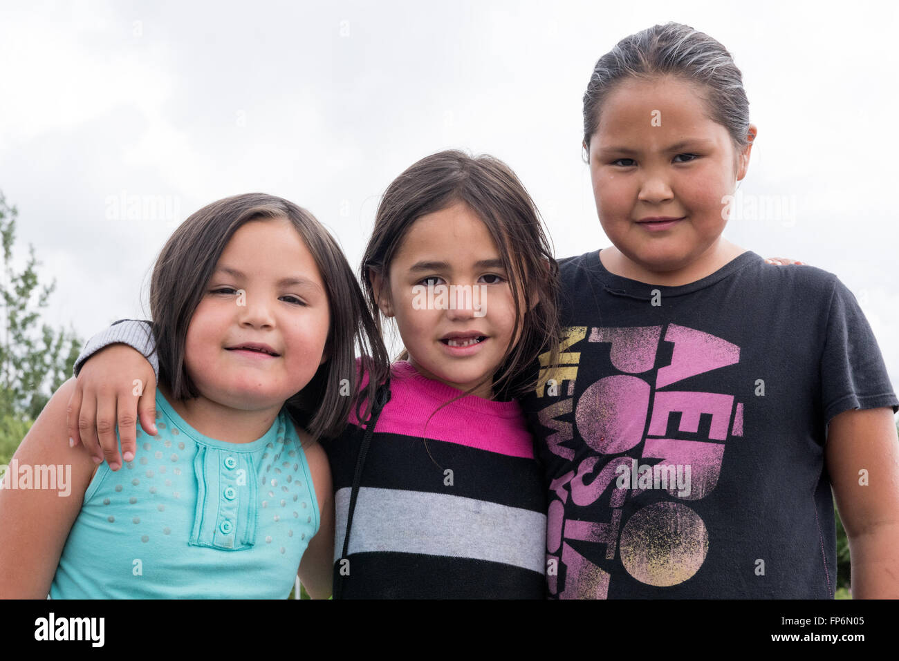 Indigenous Cree girls Northern James Bay Quebec Stock Photo - Alamy