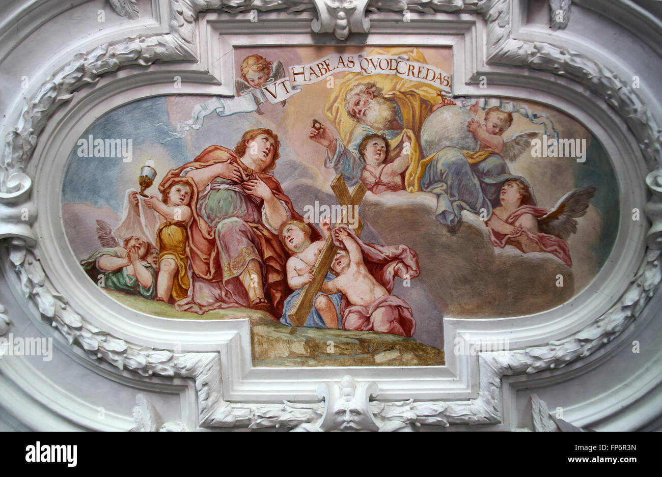 Beautiful religious fresco in Benediktbeuern, Germany on October 19 ...