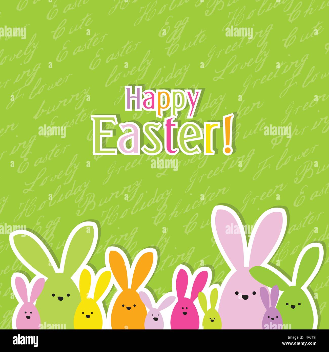 Yellow greeting card happy easter Stock Vector Images - Alamy