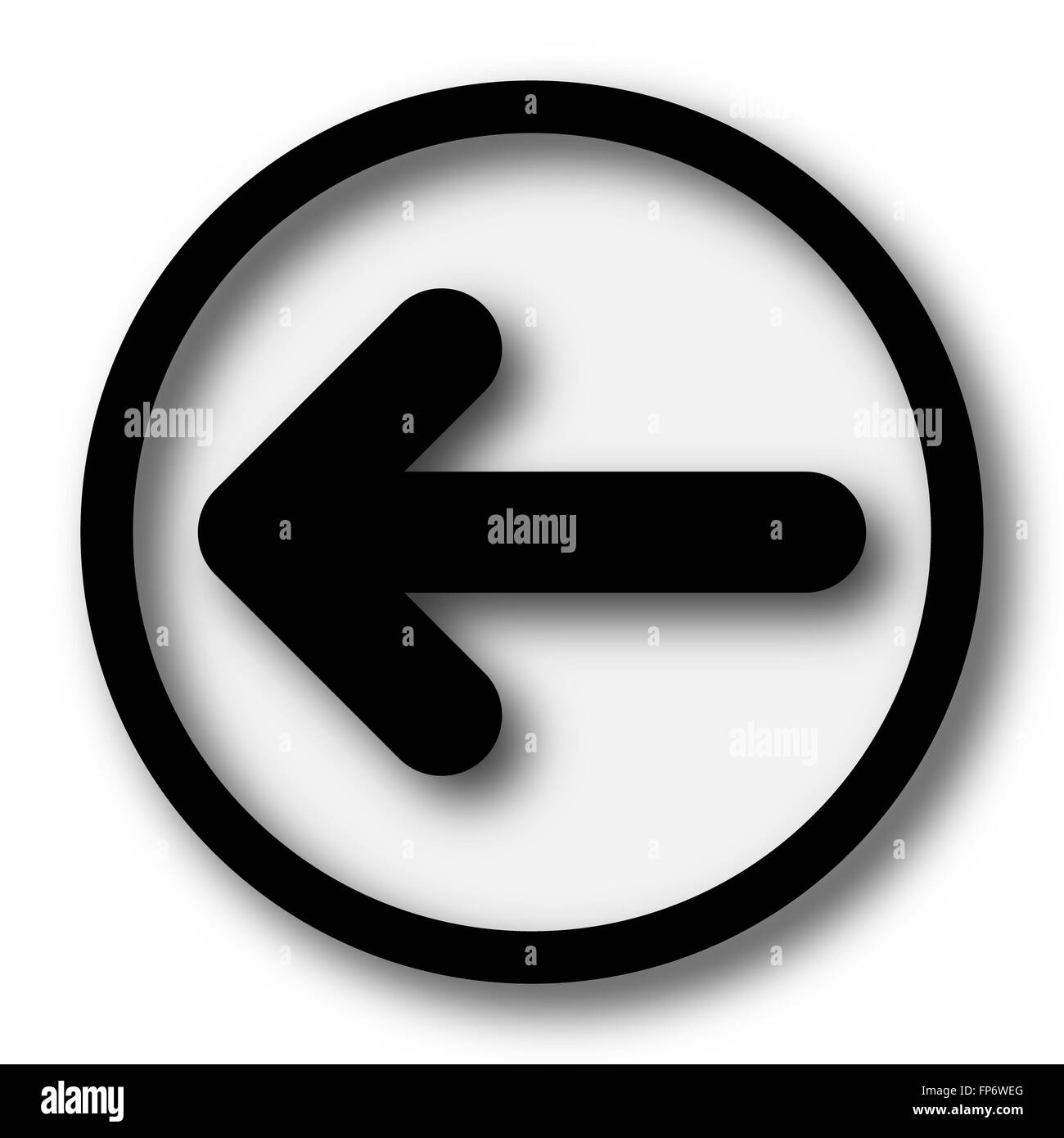 Left arrow icon. Internet button on white background Stock Photo - Alamy