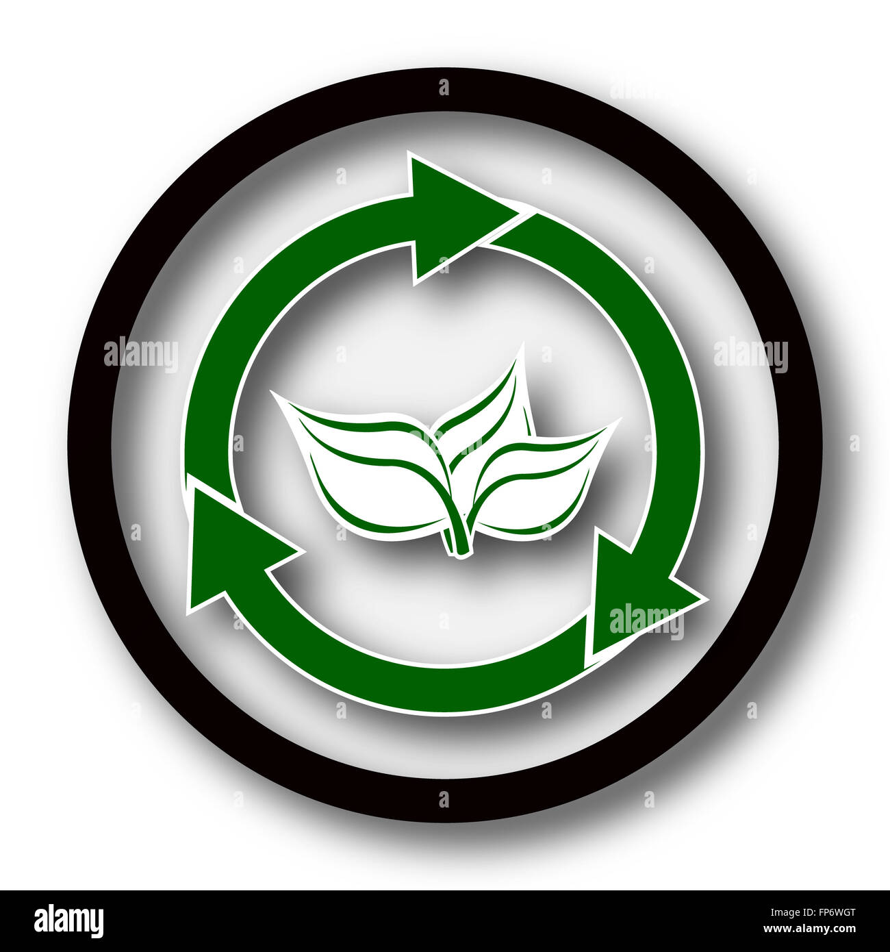 Recycle arrows icon. Internet button on white background Stock Photo ...