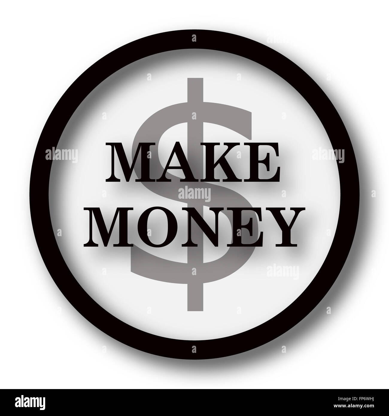 Make money icon. Internet button on white background Stock Photo - Alamy