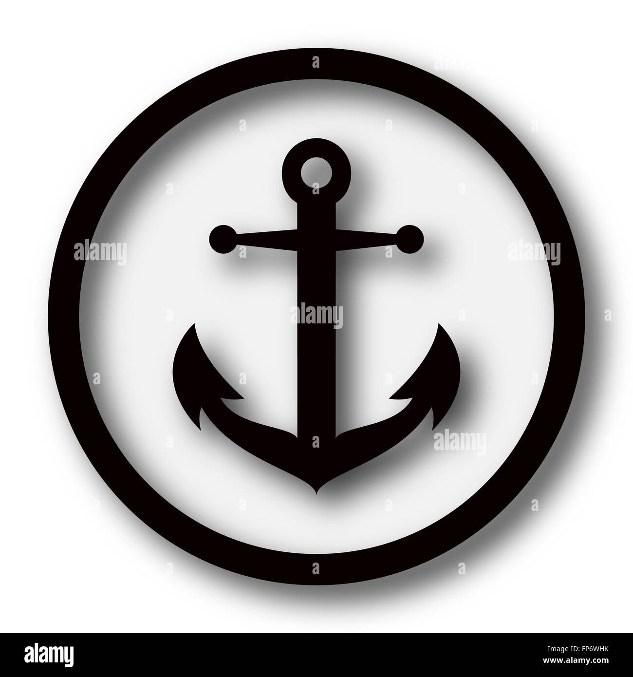 Anchor icon. Internet button on white background Stock Photo - Alamy