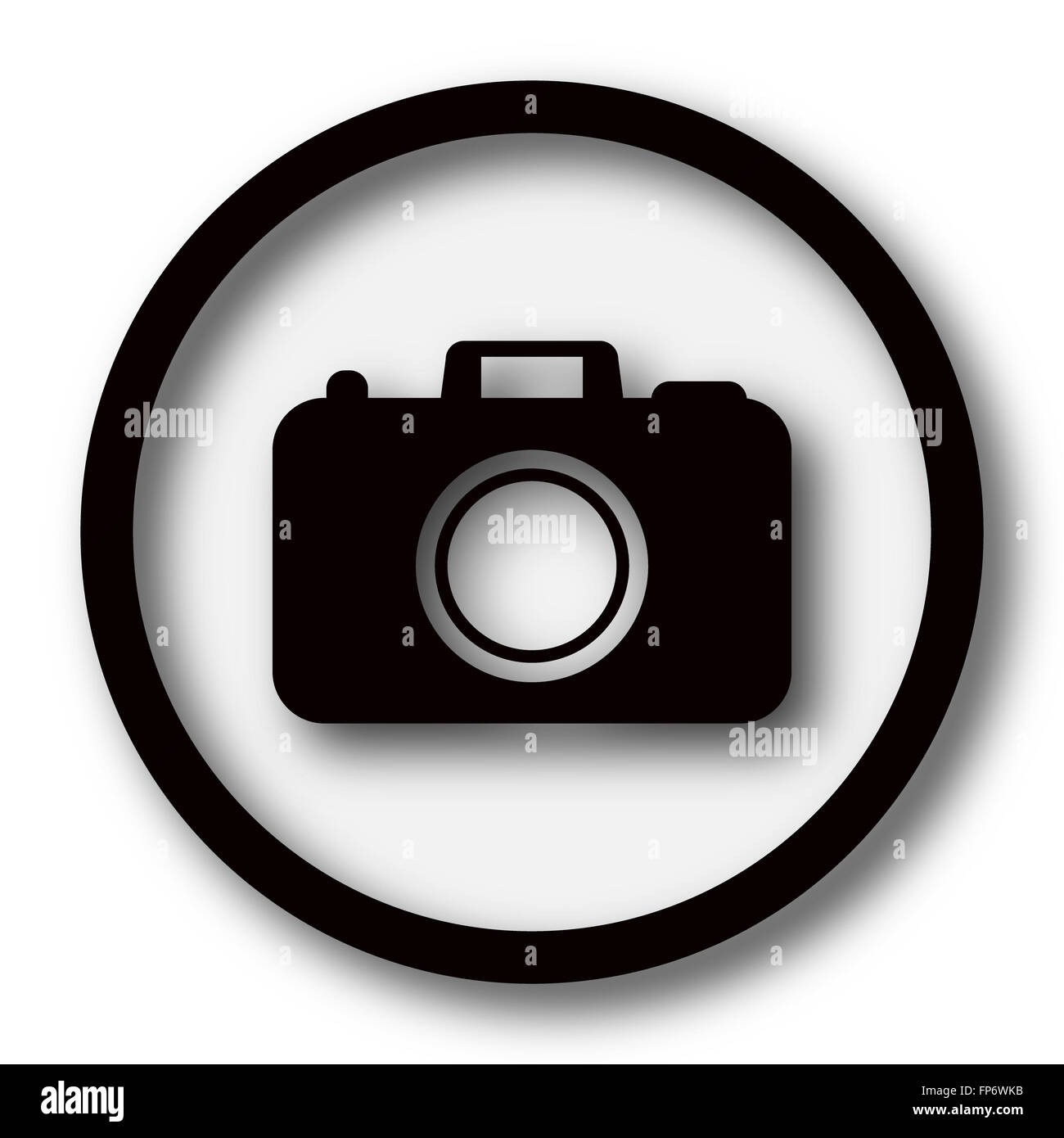 Photo camera icon. Internet button on white background Stock Photo - Alamy