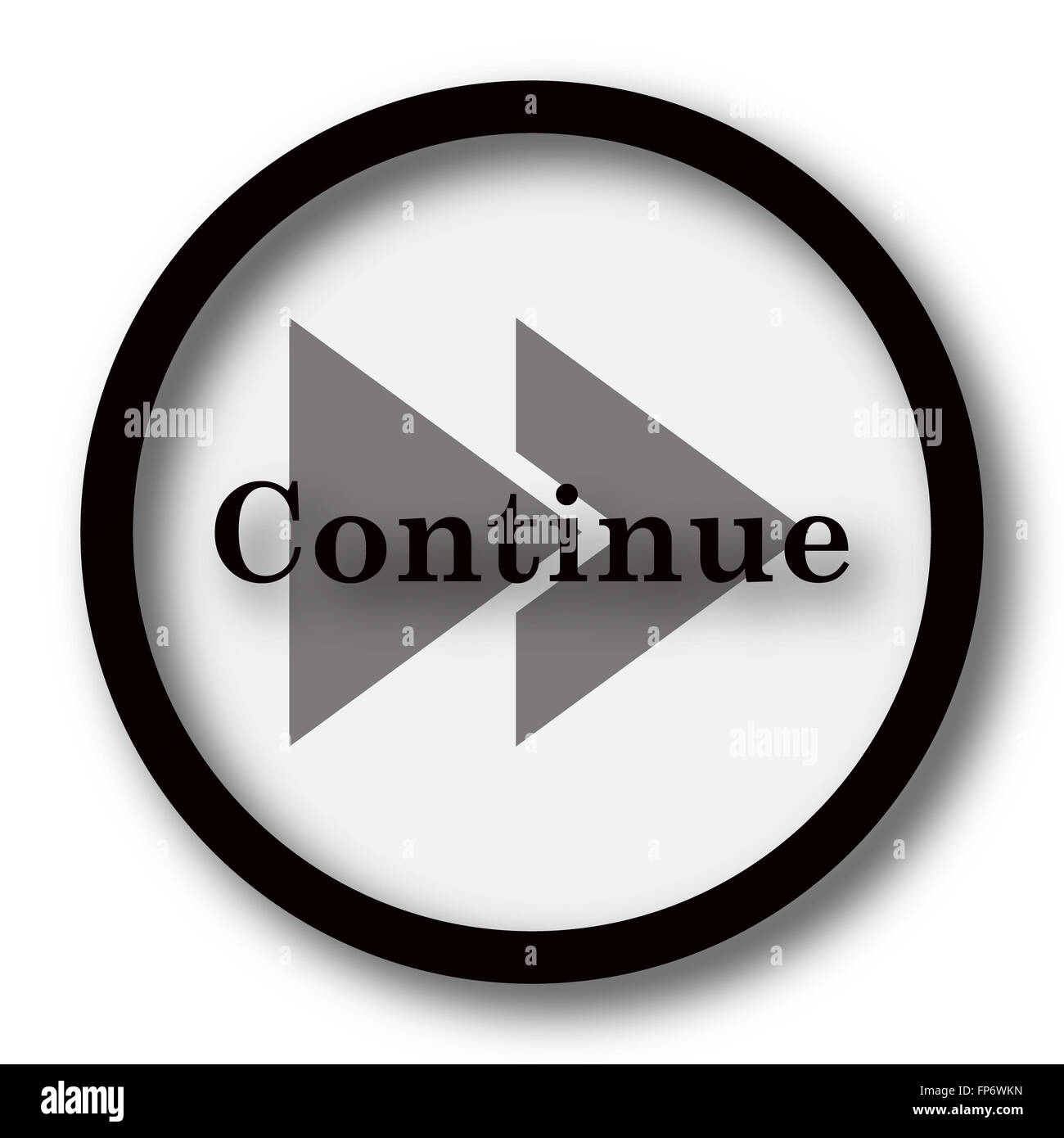 Continue icon. Internet button on white background Stock Photo - Alamy
