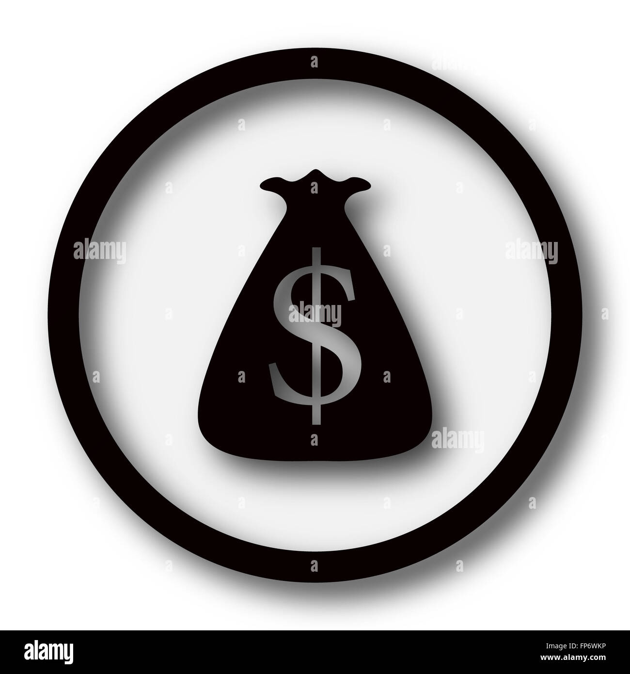 Dollar sack icon. Internet button on white background Stock Photo - Alamy