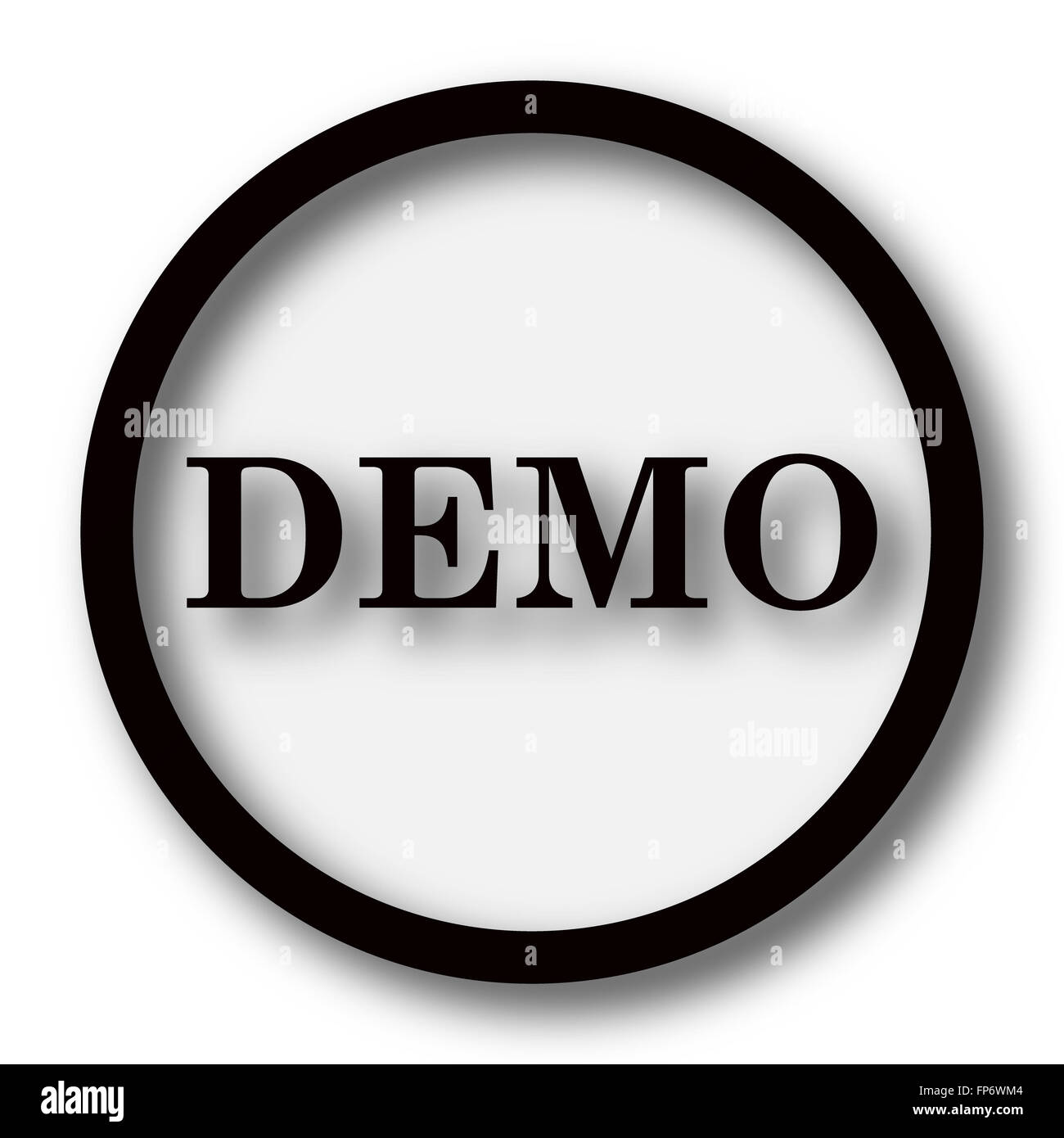 Demo icon. Internet button on white background Stock Photo - Alamy