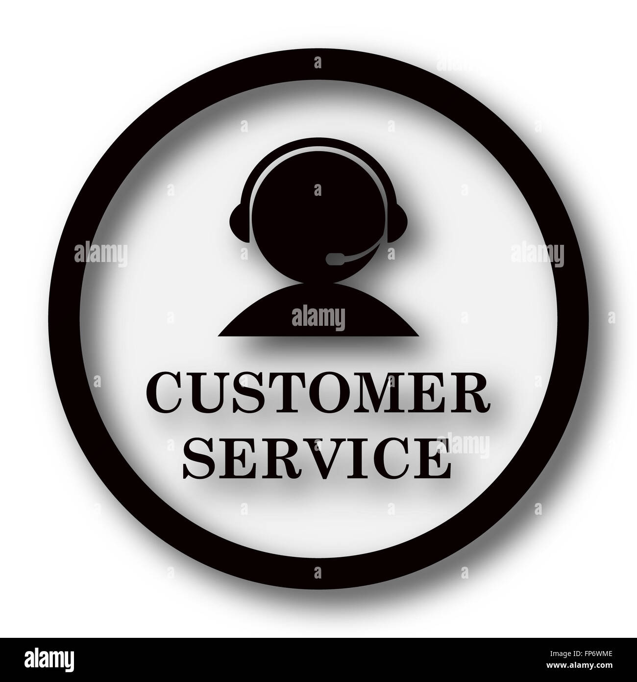 Customer service icon. Internet button on white background Stock Photo ...