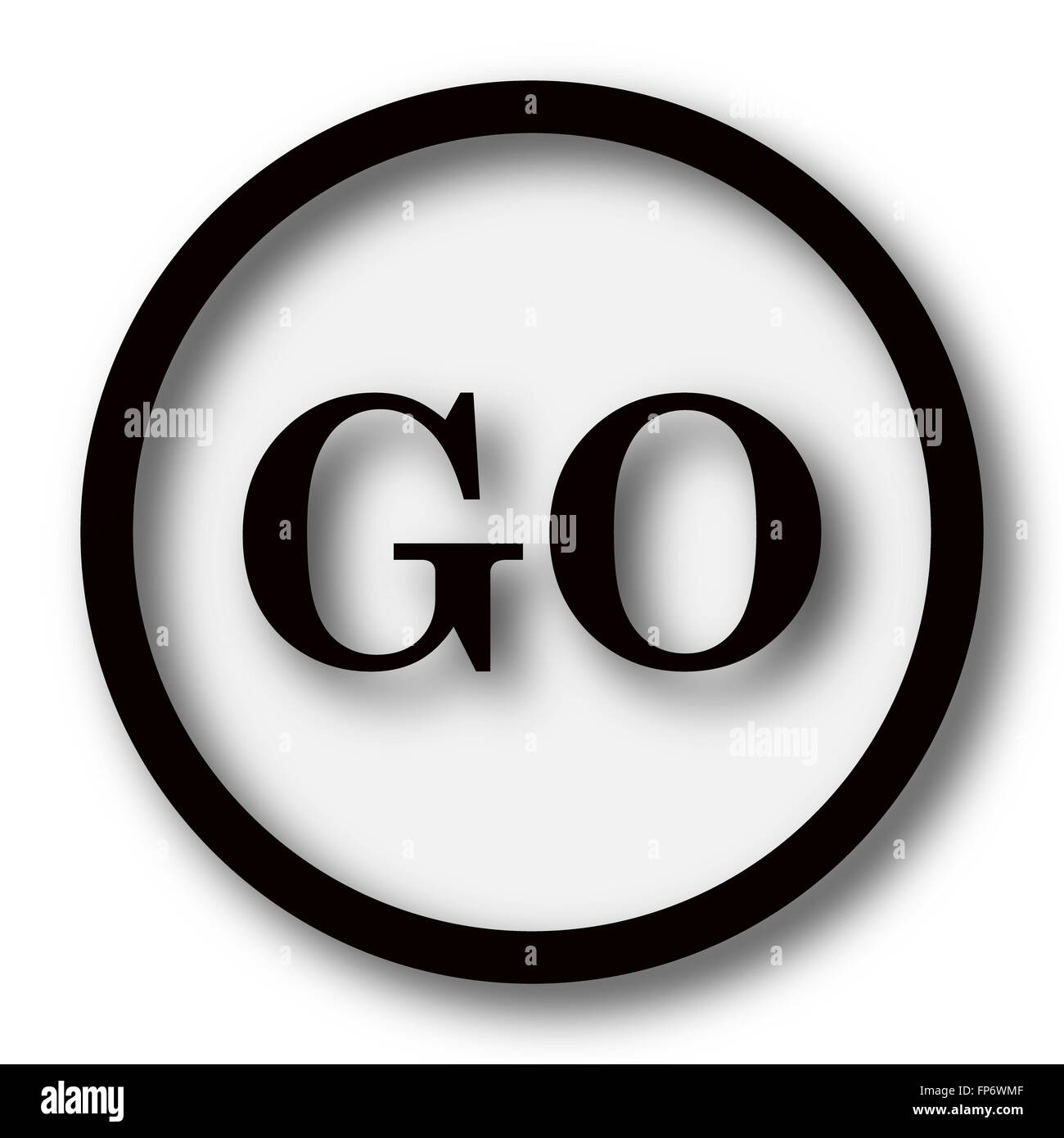 GO icon. Internet button on white background Stock Photo - Alamy