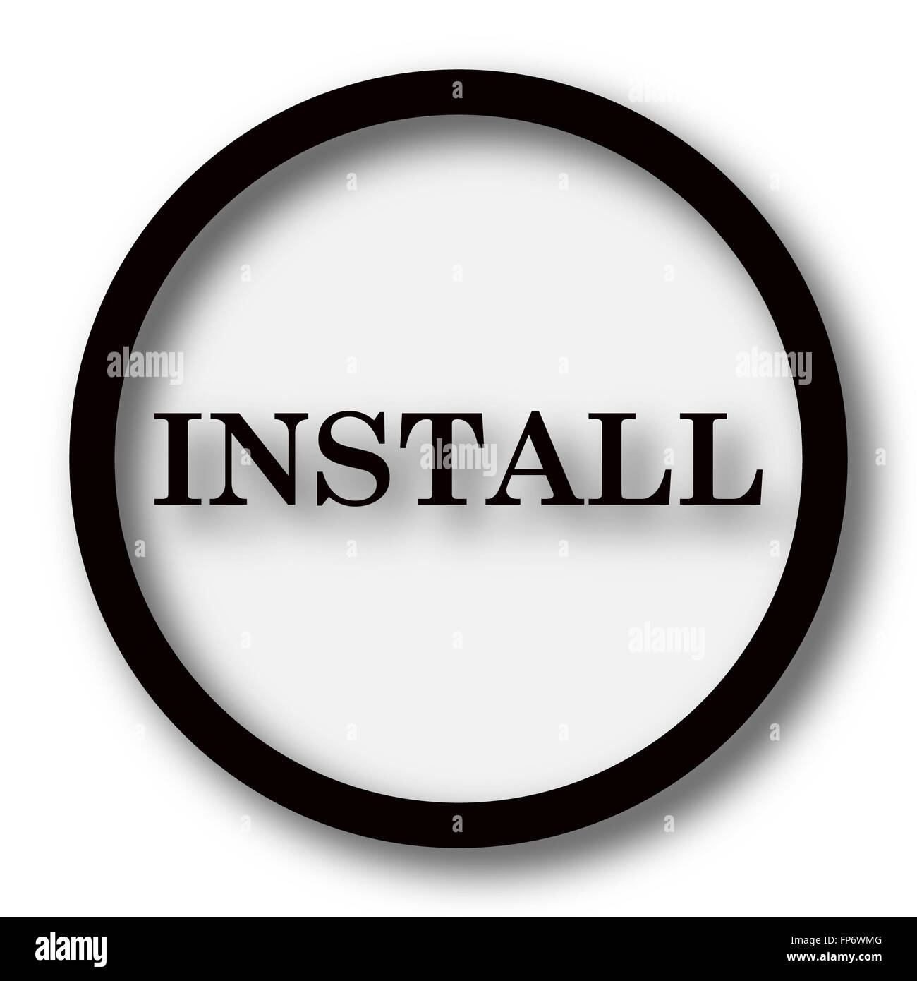 Install icon. Internet button on white background Stock Photo - Alamy