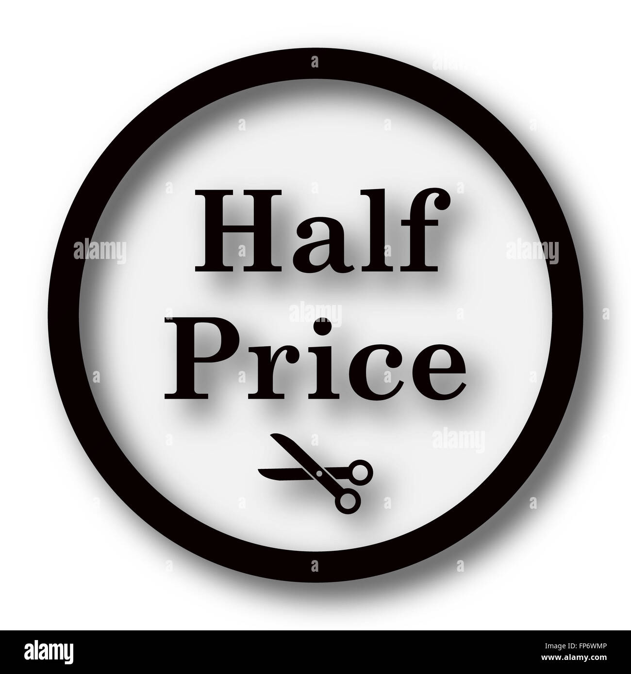 Half price icon. Internet button on white background Stock Photo - Alamy