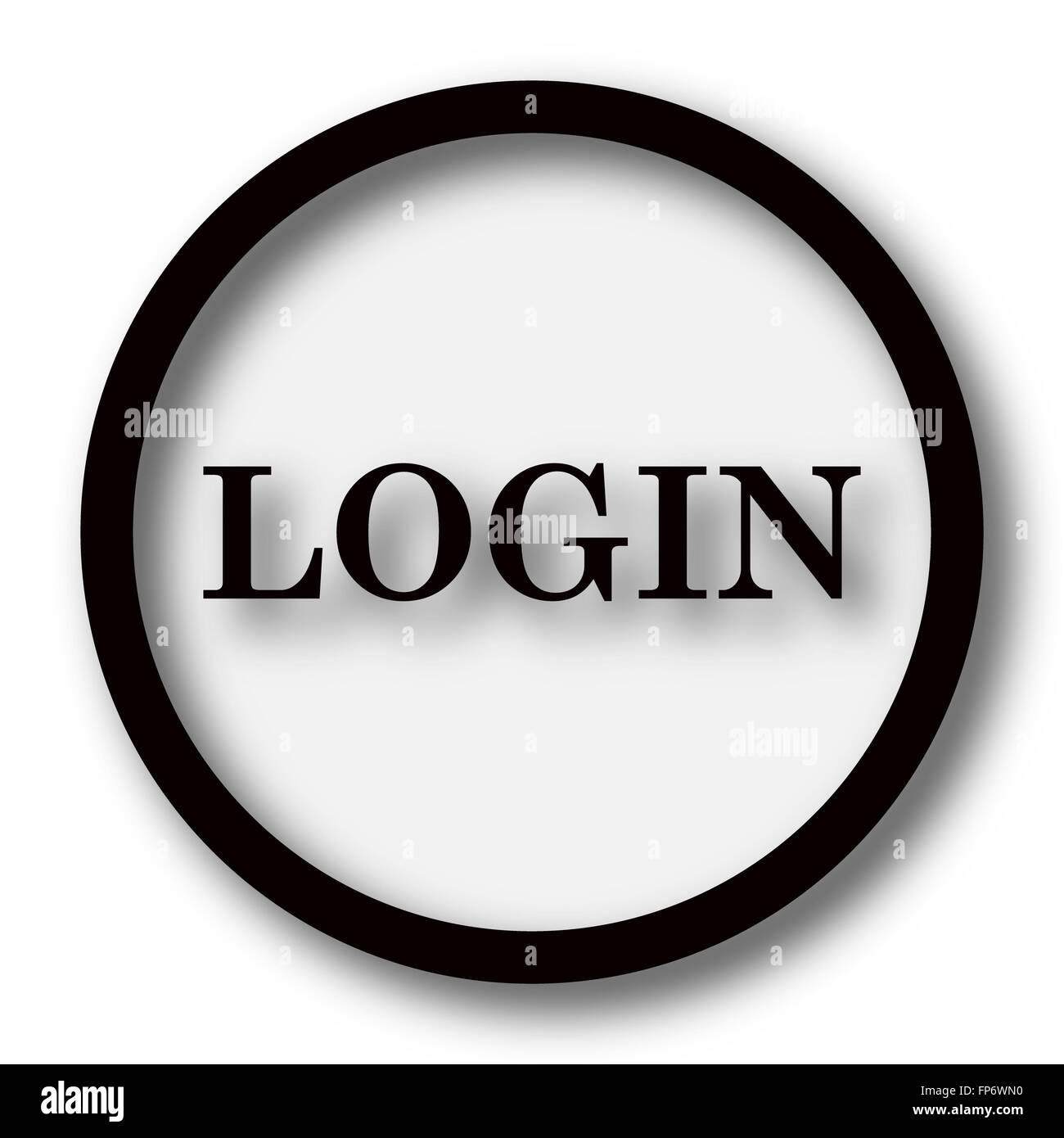 Login icon. Internet button on white background Stock Photo - Alamy