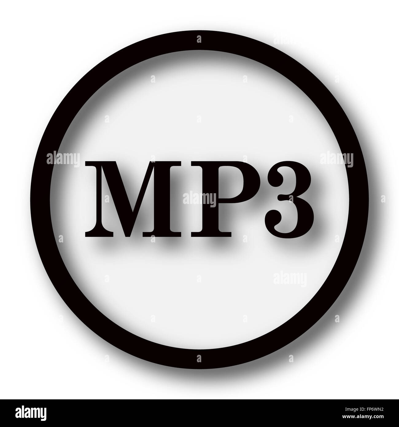 MP3 icon. Internet button on white background Stock Photo - Alamy