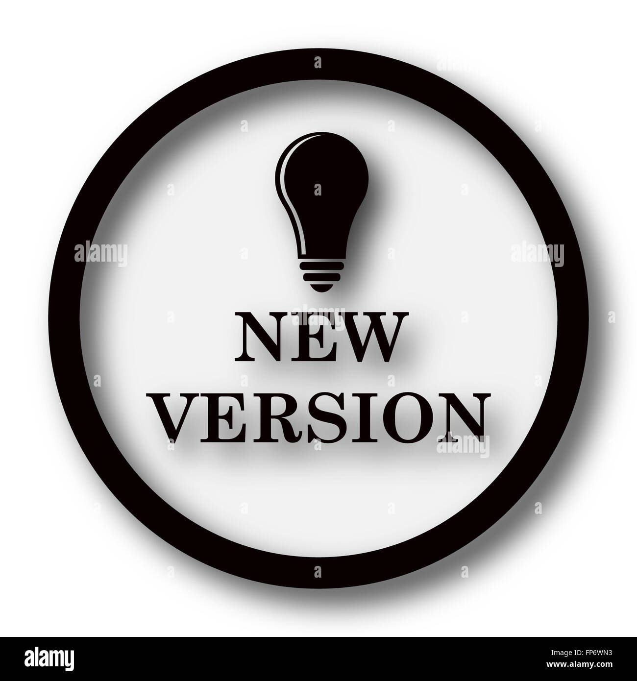 New version icon. Internet button on white background Stock Photo - Alamy