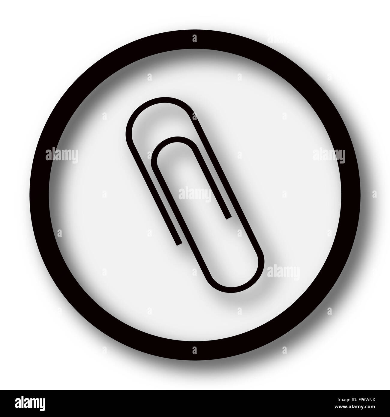 Paperclip icon. Internet button on white background Stock Photo - Alamy