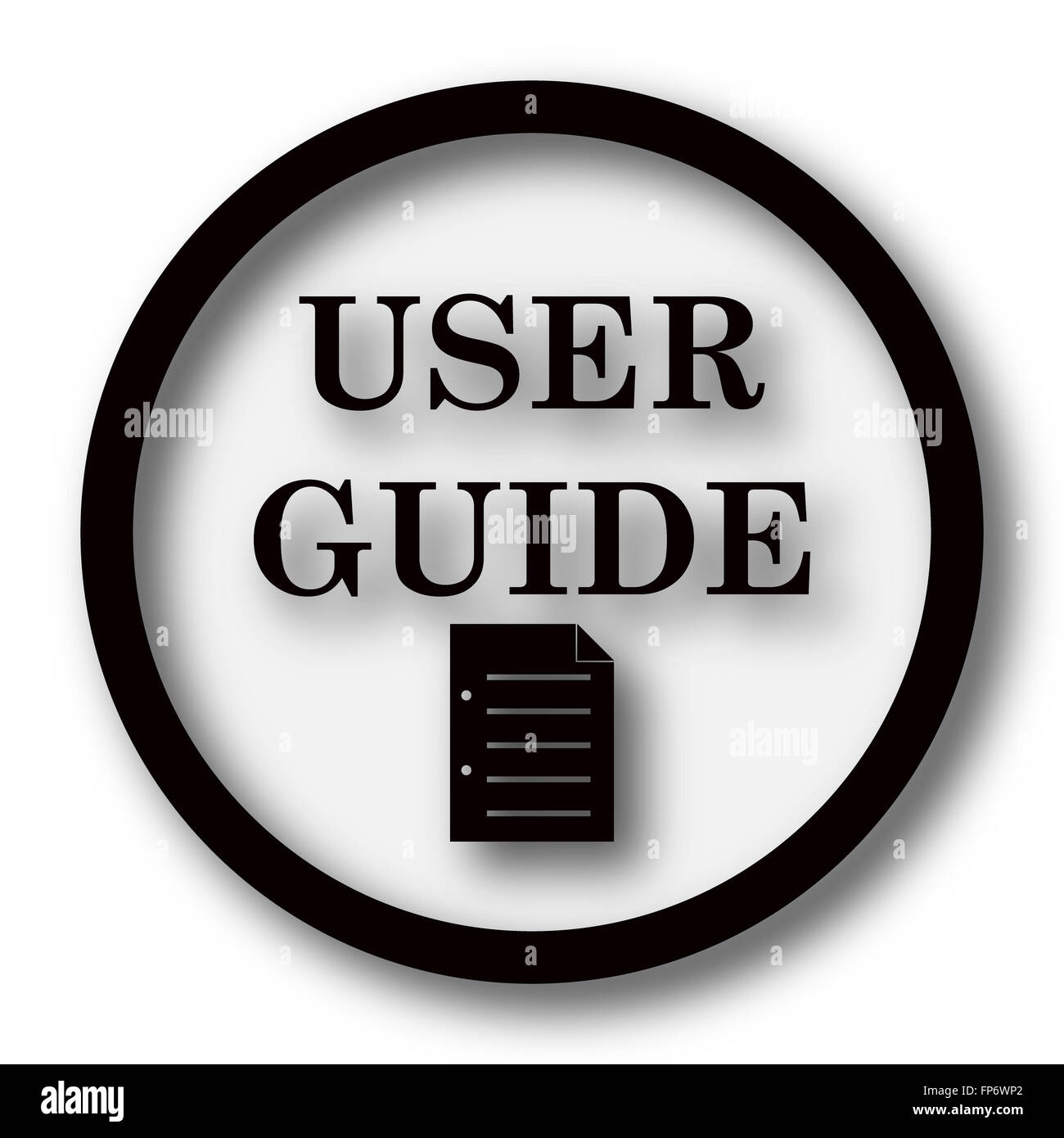 User guide icon. Internet button on white background Stock Photo - Alamy