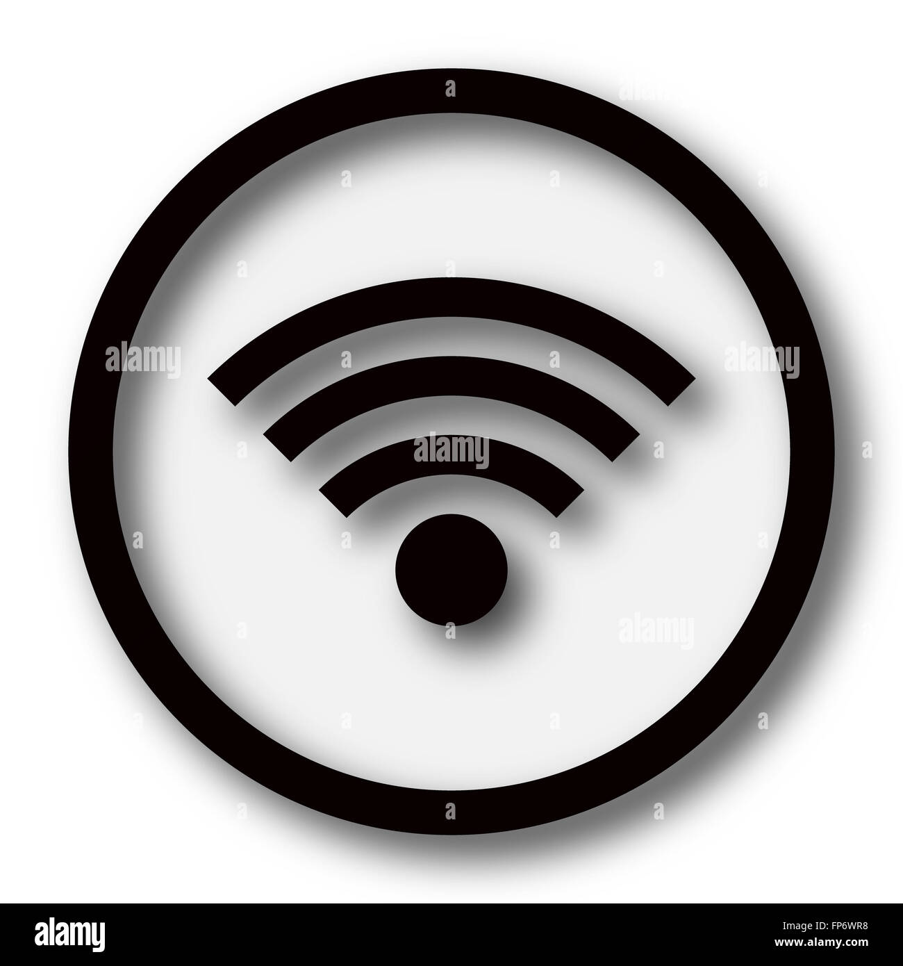 Wireless sign icon. Internet button on white background Stock Photo - Alamy