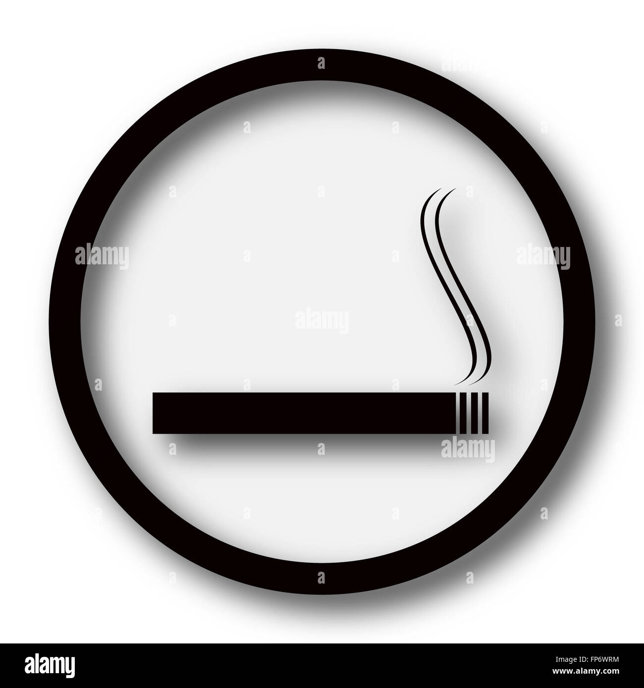 Cigarette icon. Internet button on white background Stock Photo - Alamy