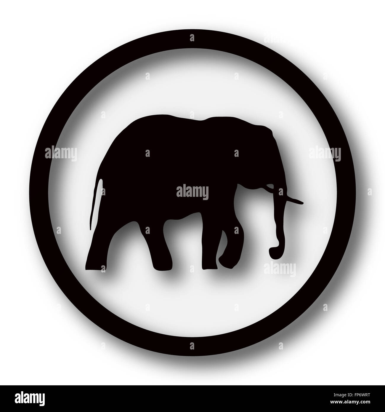Elephant icon. Internet button on white background Stock Photo - Alamy