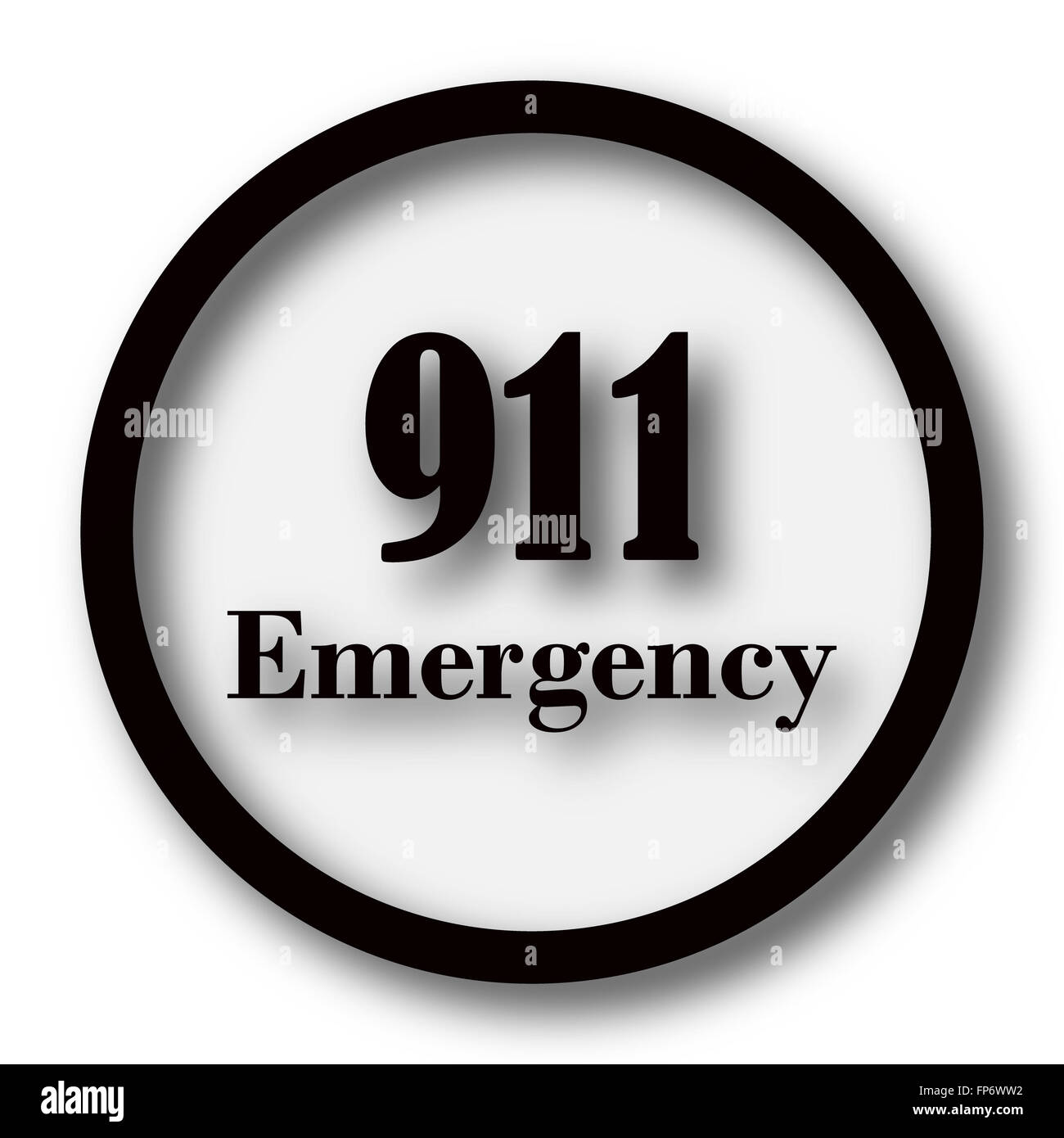 911 Emergency icon. Internet button on white background Stock Photo - Alamy
