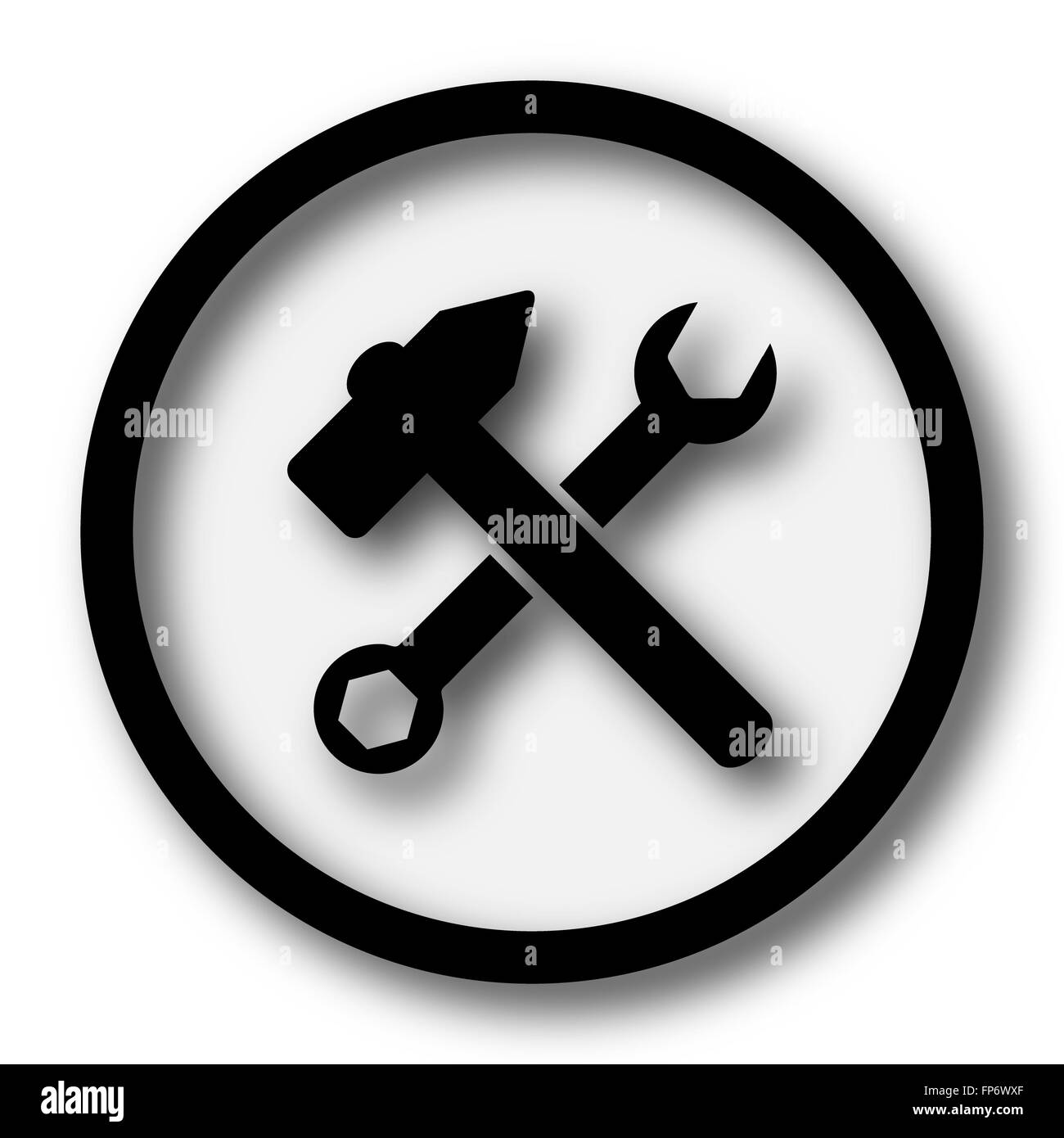 Tools icon. Internet button on white background Stock Photo - Alamy