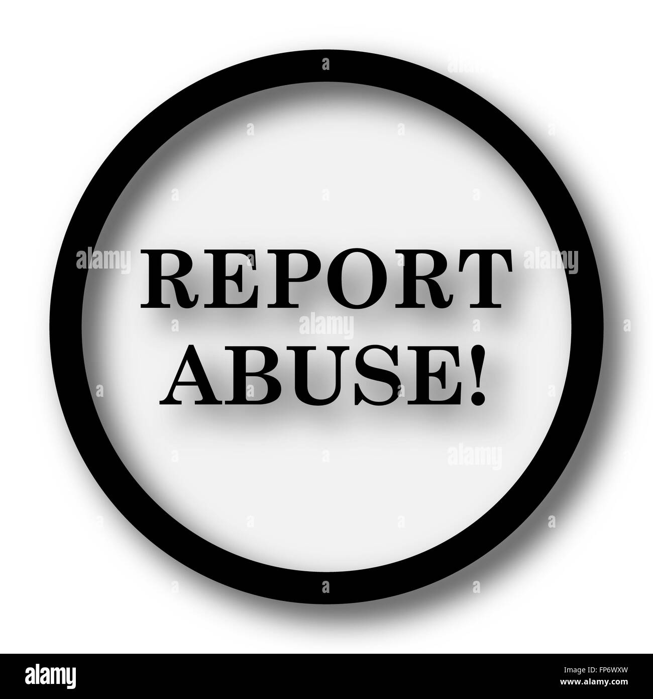 Report abuse icon. Internet button on white background Stock Photo - Alamy