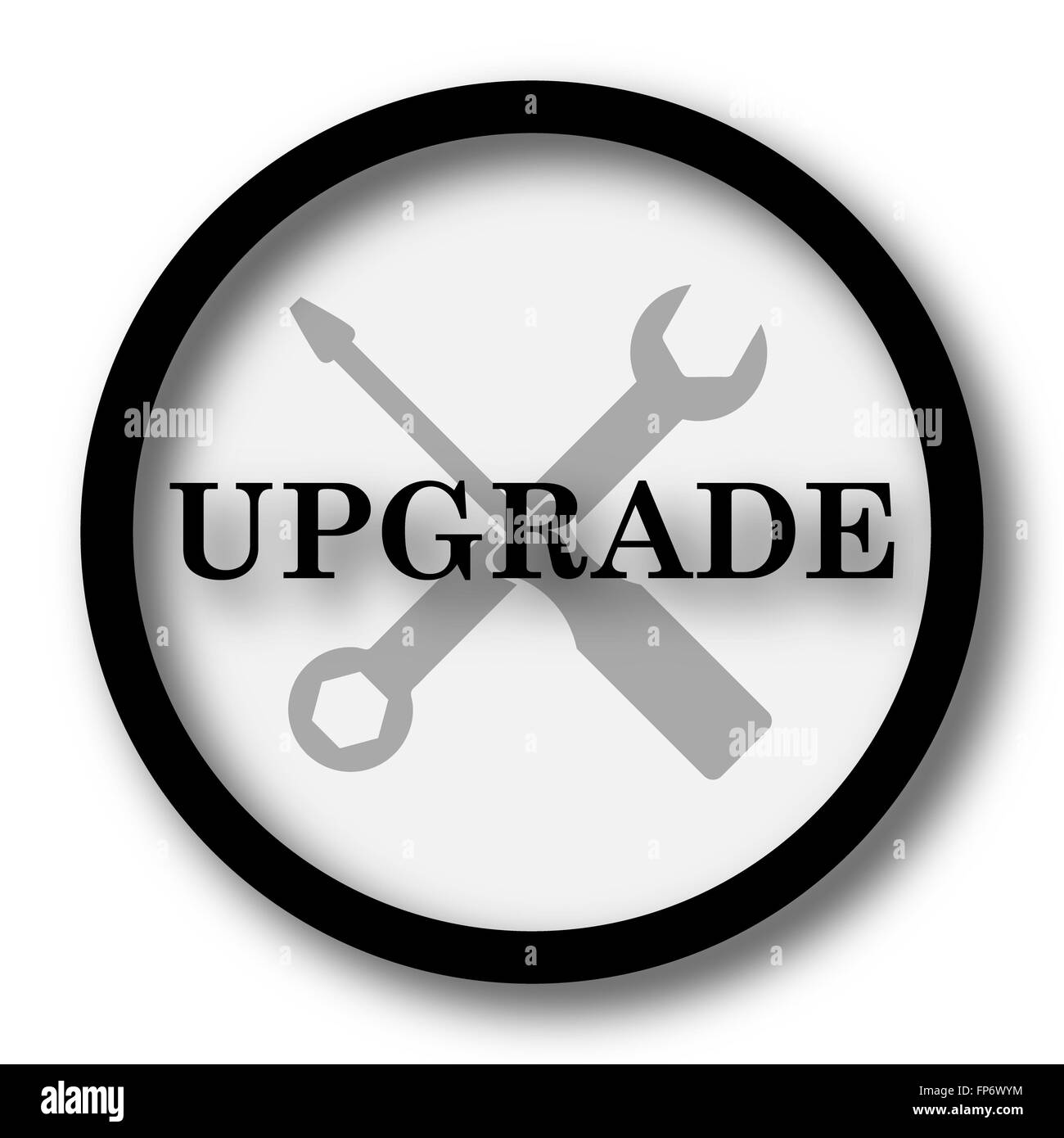 Upgrade icon. Internet button on white background Stock Photo - Alamy