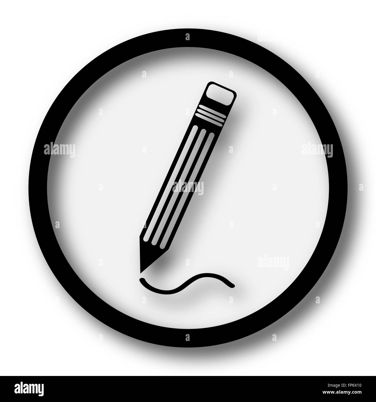 Pen icon. Internet button on white background Stock Photo - Alamy