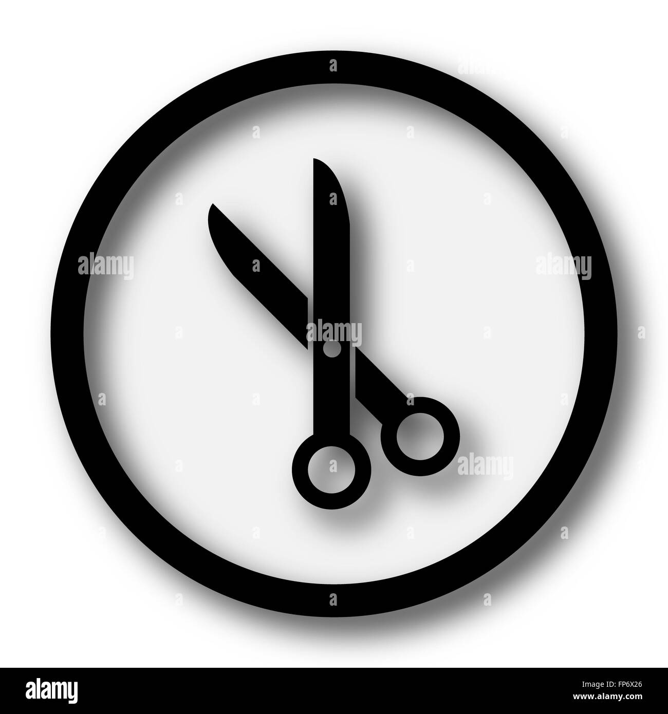 Cut icon. Internet button on white background Stock Photo - Alamy
