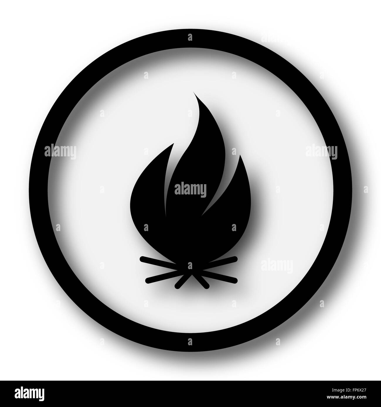 Fire icon. Internet button on white background Stock Photo - Alamy
