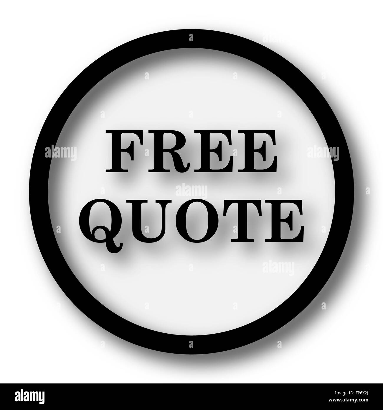 Free quote icon. Internet button on white background Stock Photo - Alamy