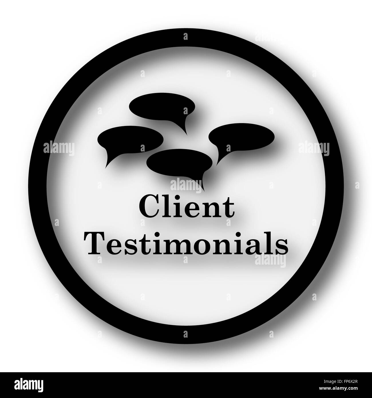 Client testimonials icon. Internet button on white background Stock ...