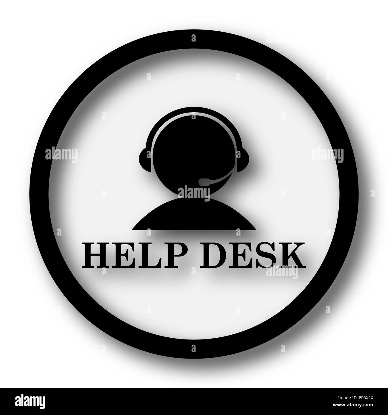 Helpdesk icon. Internet button on white background Stock Photo - Alamy