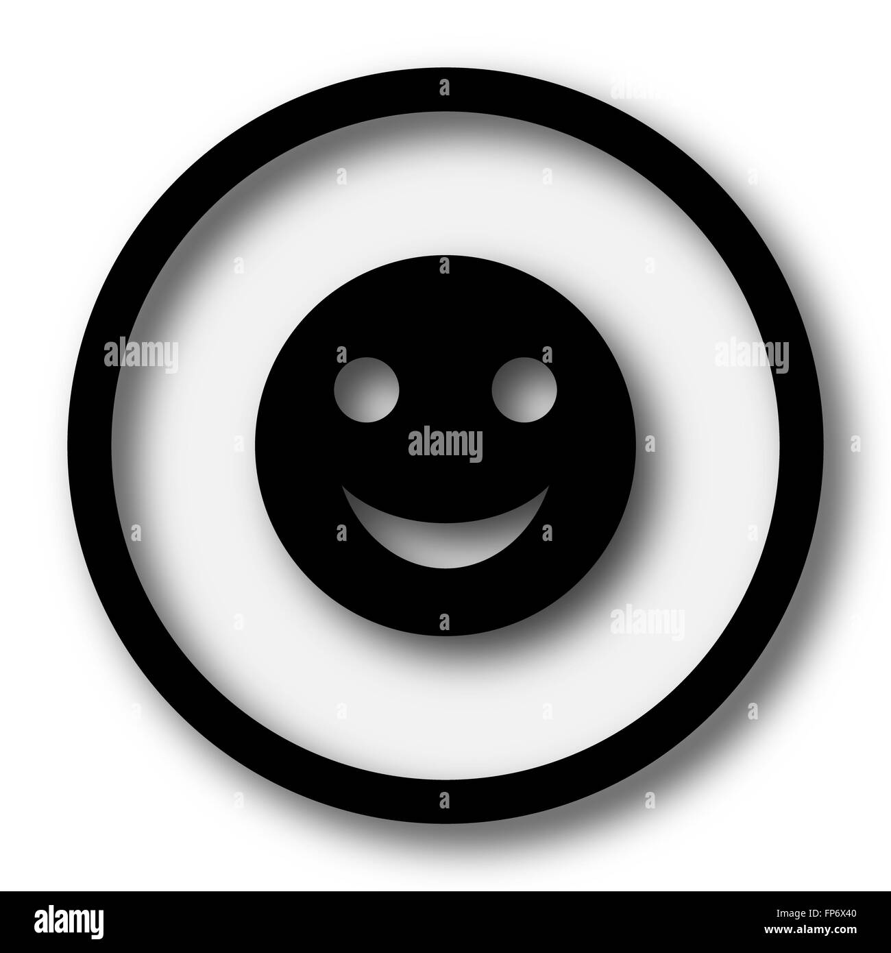 Smiley icon. Internet button on white background Stock Photo - Alamy