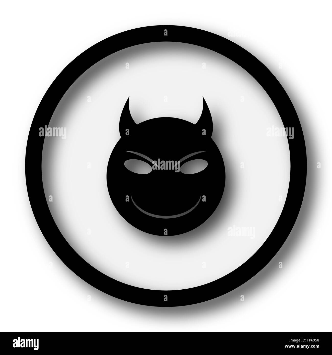Evil icon. Internet button on white background Stock Photo - Alamy